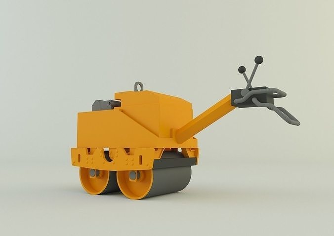 Double Roller asphalt construction machine 3D model | CGTrader