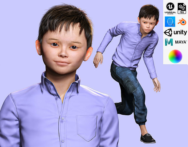 3D model Joe-Realistic Asian Boy VR / AR / low-poly | CGTrader