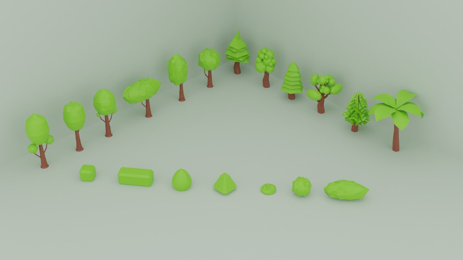 3D model 3D Low-poly Tree Set VR / AR / low-poly | CGTrader