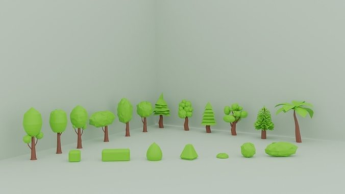 3D model 3D Low-poly Tree Set VR / AR / low-poly | CGTrader
