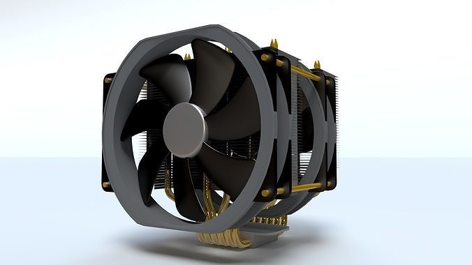 3D model Dual Fan CPU Cooler - Noctua design VR / AR / low-poly | CGTrader