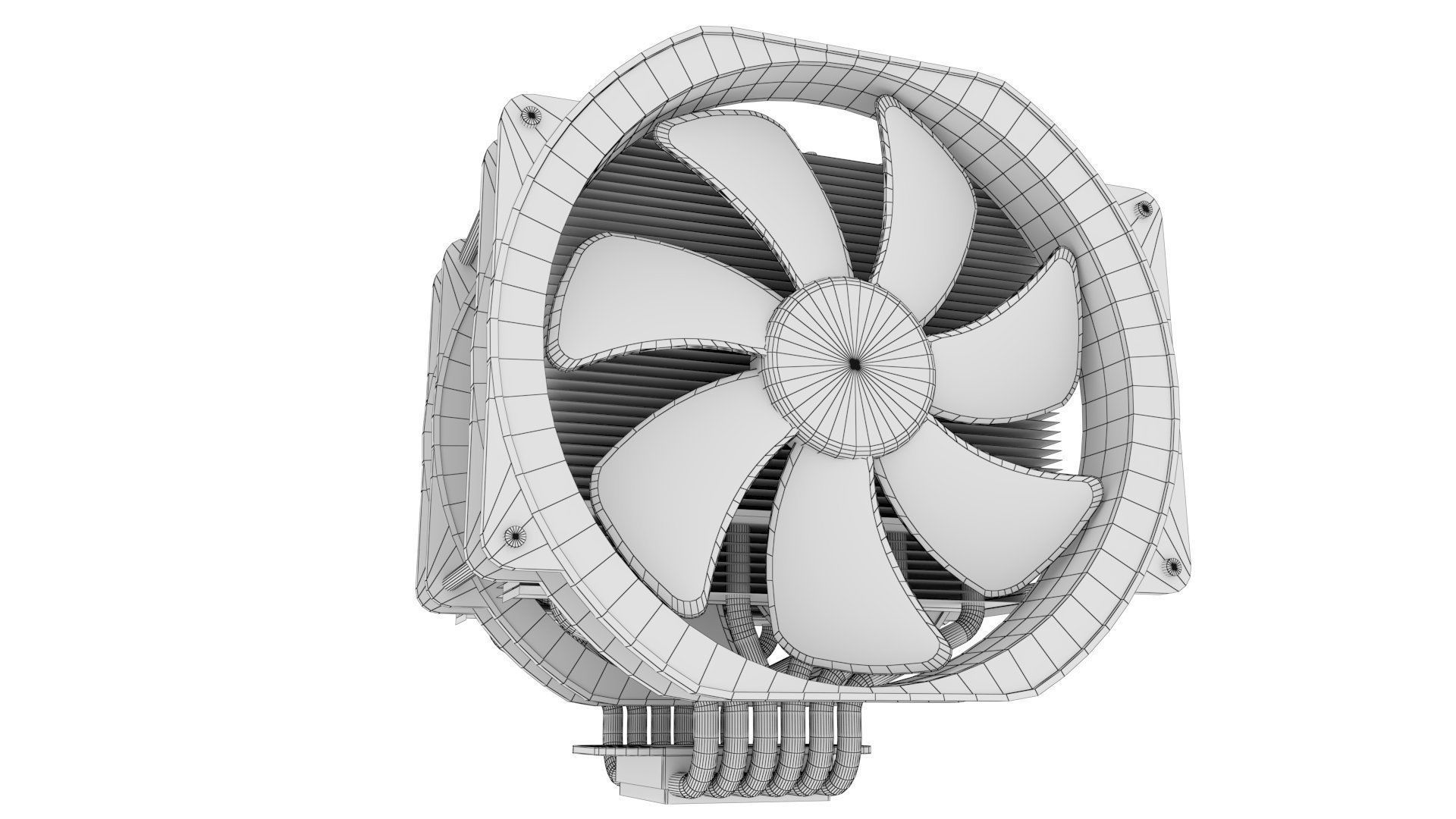 3D model Dual Fan CPU Cooler - Noctua design VR / AR / low-poly | CGTrader
