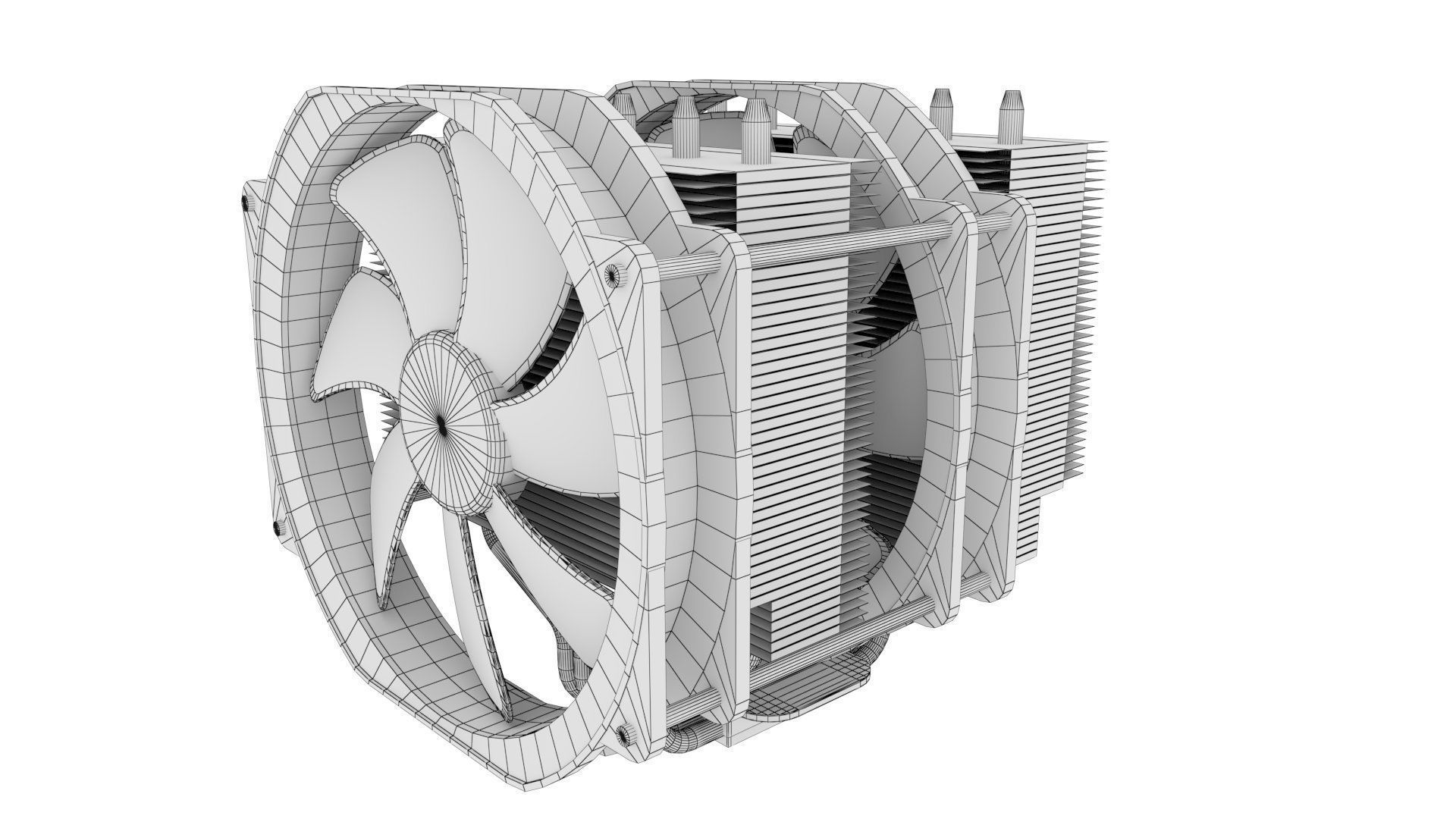 3D model Dual Fan CPU Cooler - Noctua design VR / AR / low-poly | CGTrader