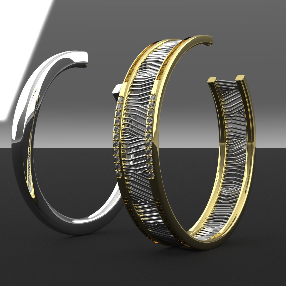 pendiente oro free 3D model | CGTrader