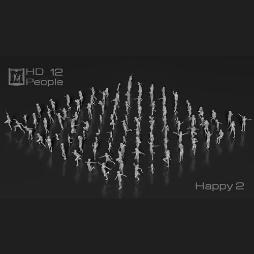 HD People 12 Happy 2 3D model 3D printable | CGTrader