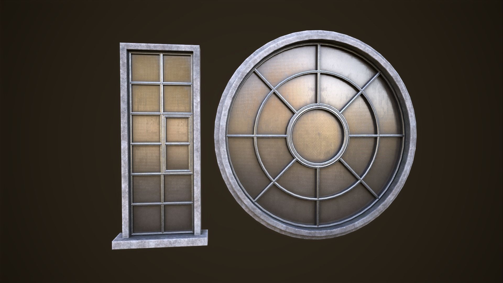 3D model Set of industrial windows VR / AR / low-poly | CGTrader