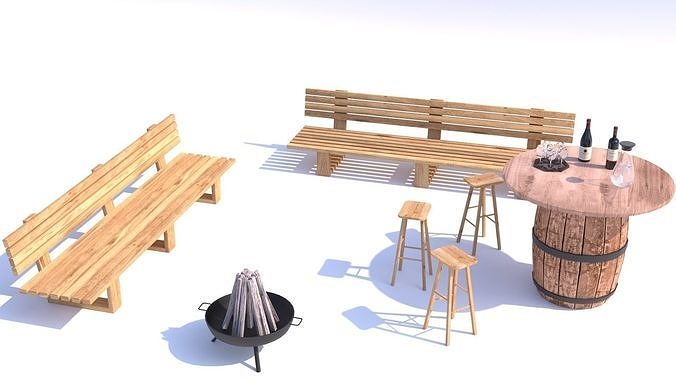 3D model Outdoor Garden setup 3D Model VR / AR / low-poly | CGTrader