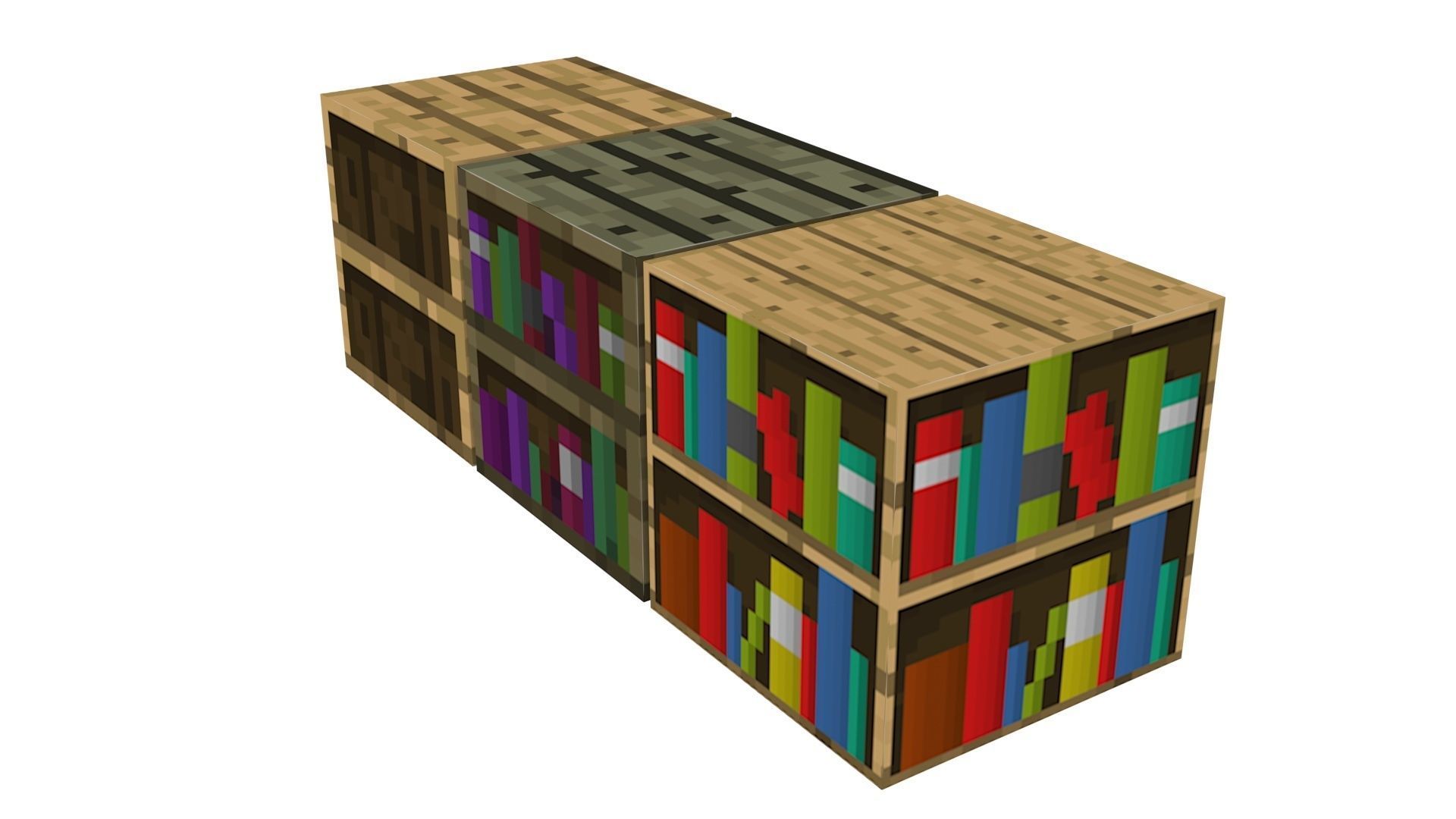 3D model Minecraft Bookshelves VR / AR / low-poly | CGTrader