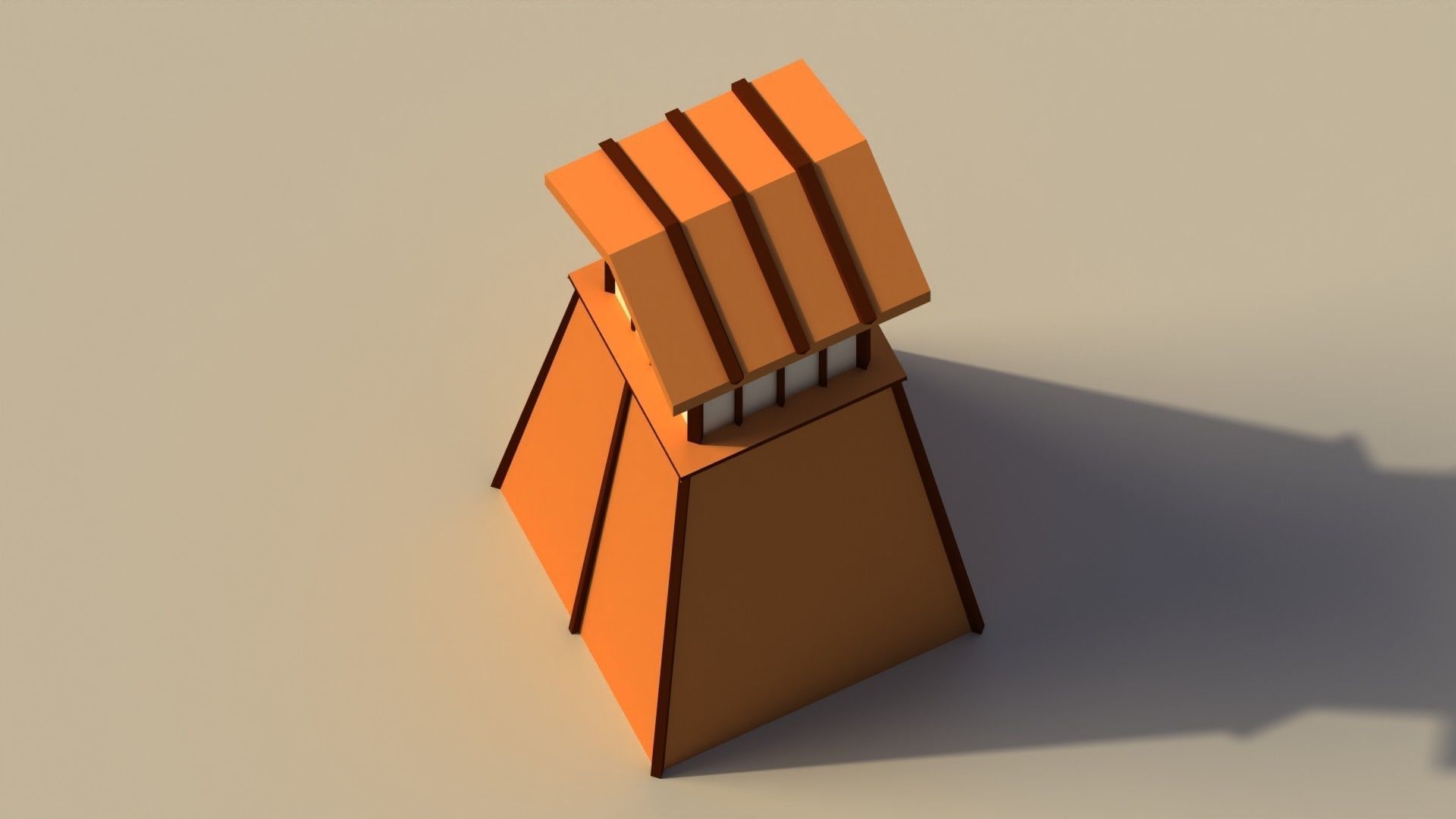 3D model Low Poly Japanese Lamp Post VR / AR / low-poly | CGTrader