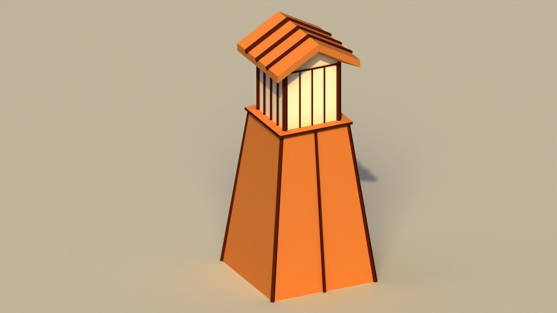 3D model Low Poly Japanese Lamp Post VR / AR / low-poly | CGTrader