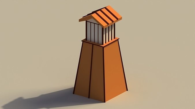3D model Low Poly Japanese Lamp Post VR / AR / low-poly | CGTrader