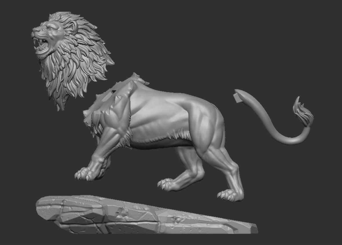 Growling Lion 3D model 3D printable | CGTrader