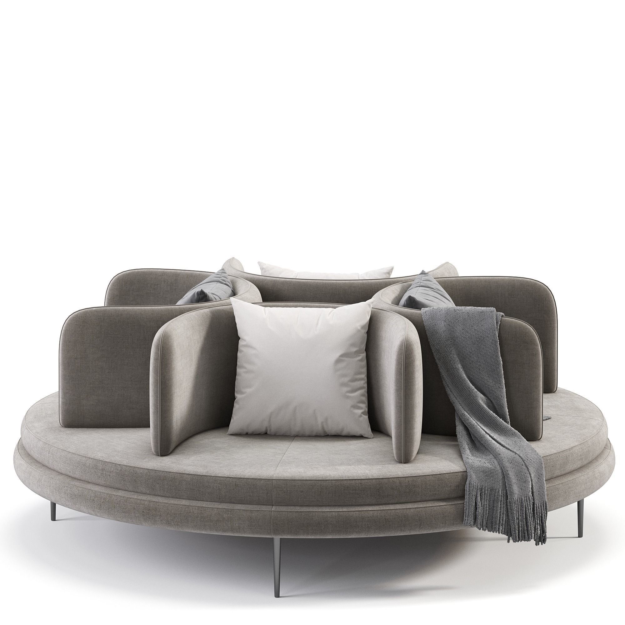 Circlet Velvet Roundabout Sofa Cream 3D model | CGTrader