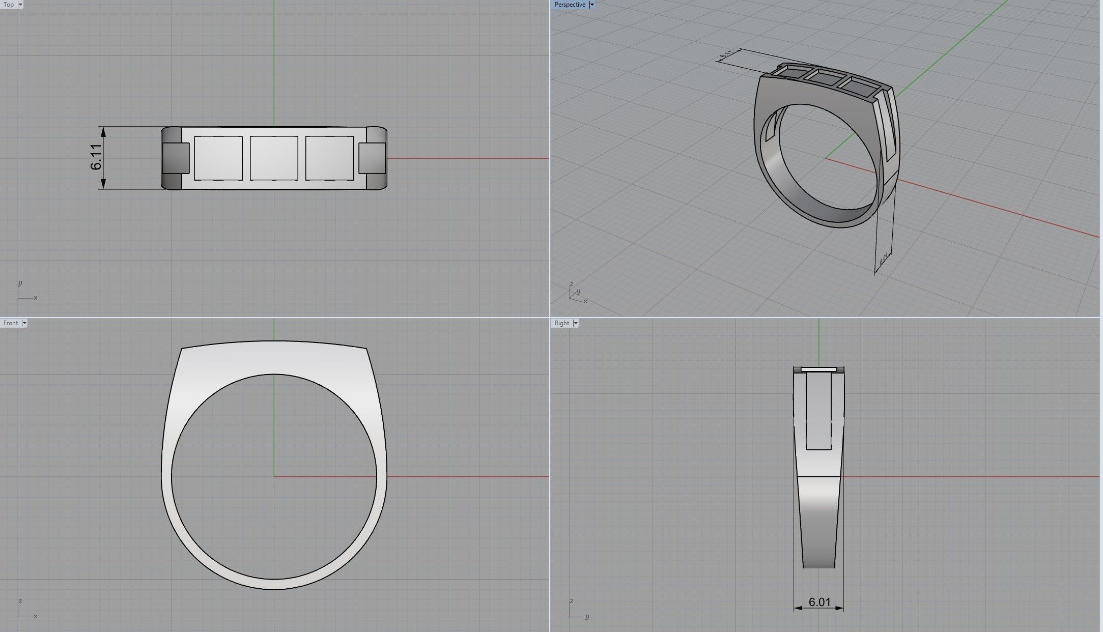 Men ring with enamel 3D model 3D printable | CGTrader