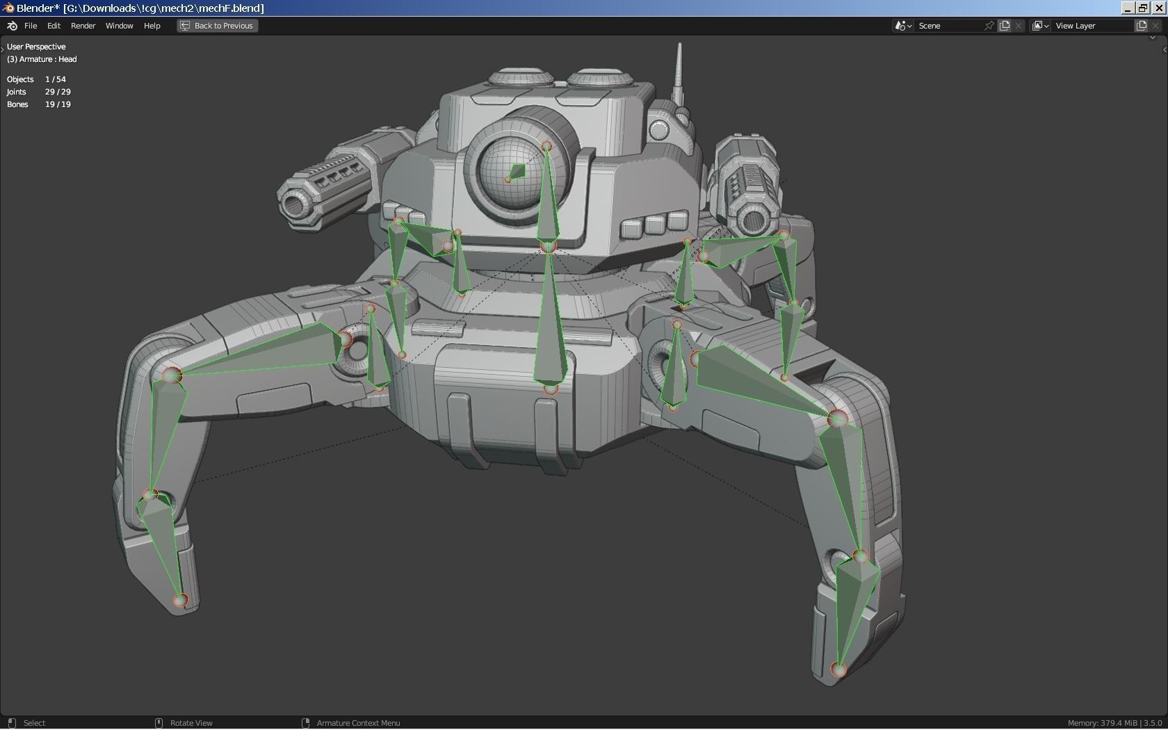 Sci-Fi Mech - Rigged 3D model rigged | CGTrader