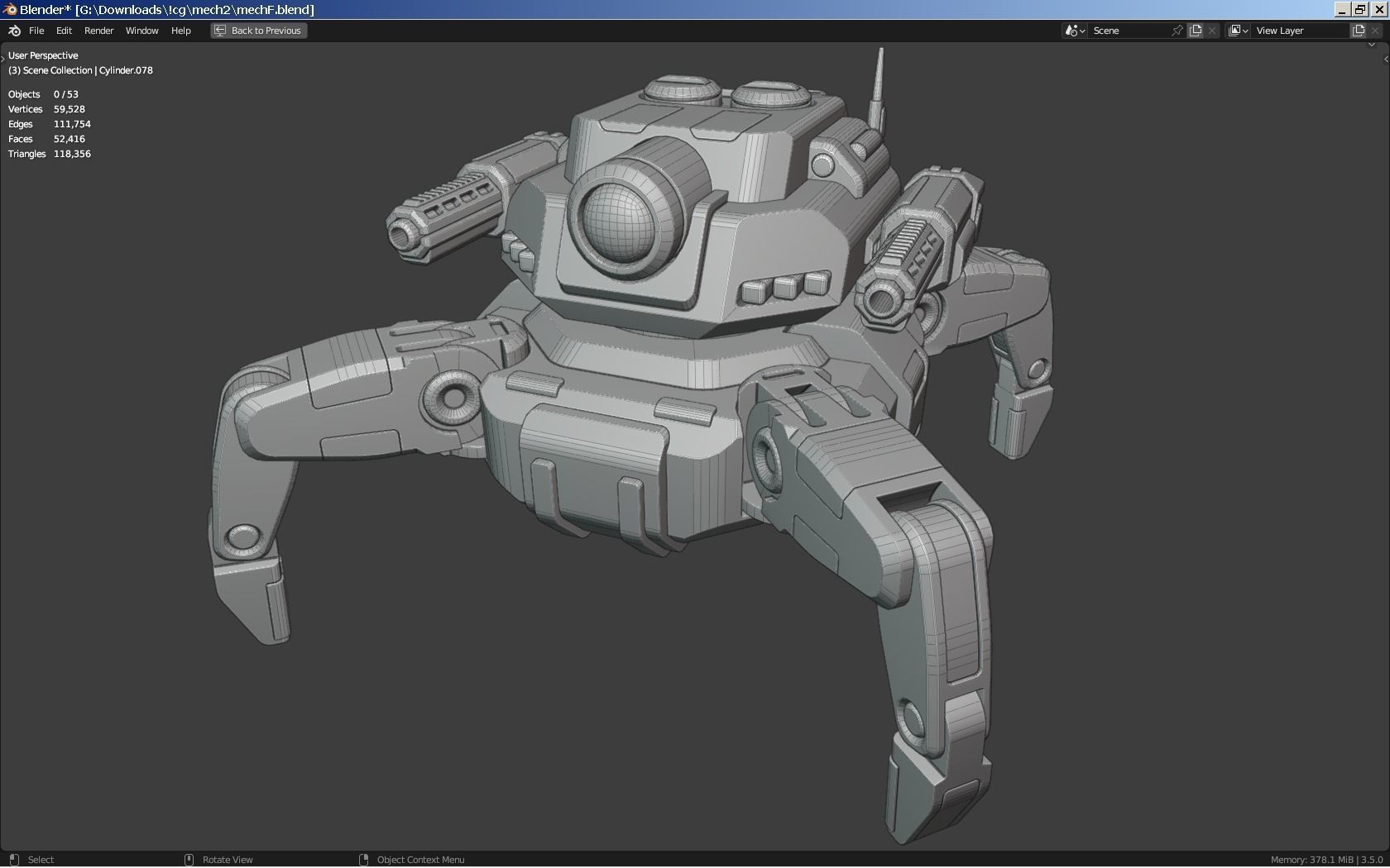Sci-Fi Mech - Rigged 3D model rigged | CGTrader