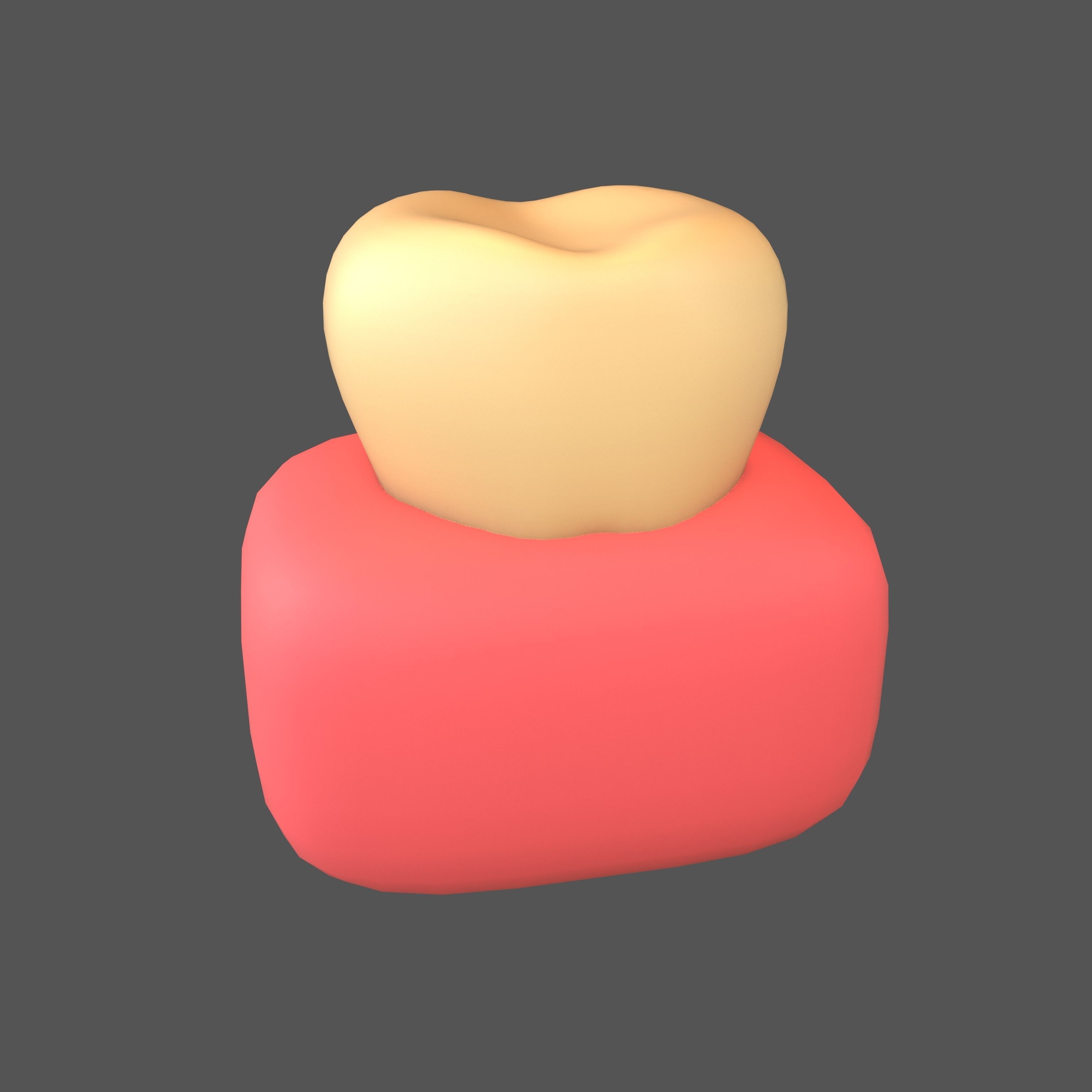 3D model Tooth With Gums Emoji v1 003 VR / AR / low-poly | CGTrader