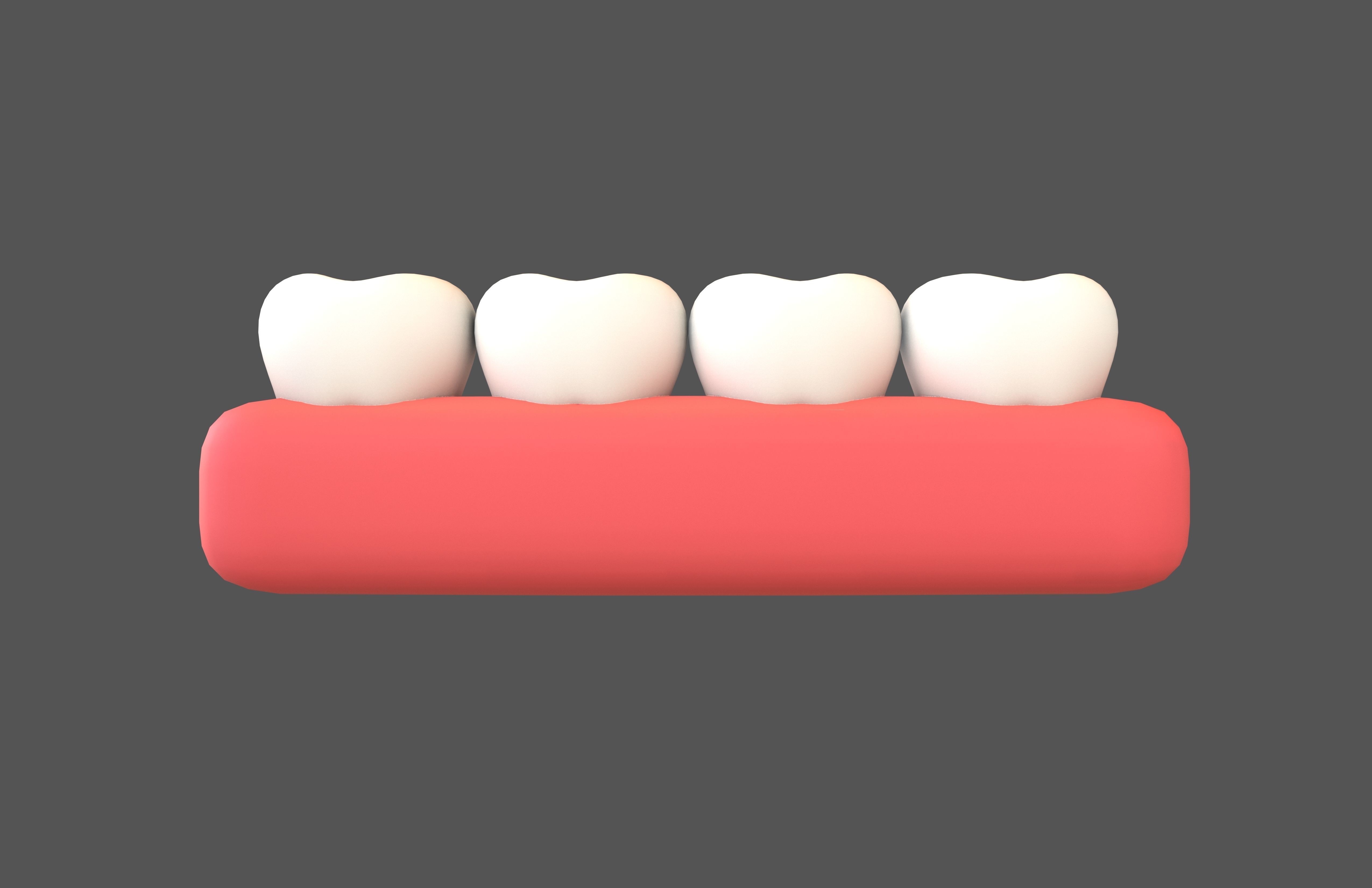 3D model Tooth With Gums Emoji v2 001 VR / AR / low-poly | CGTrader
