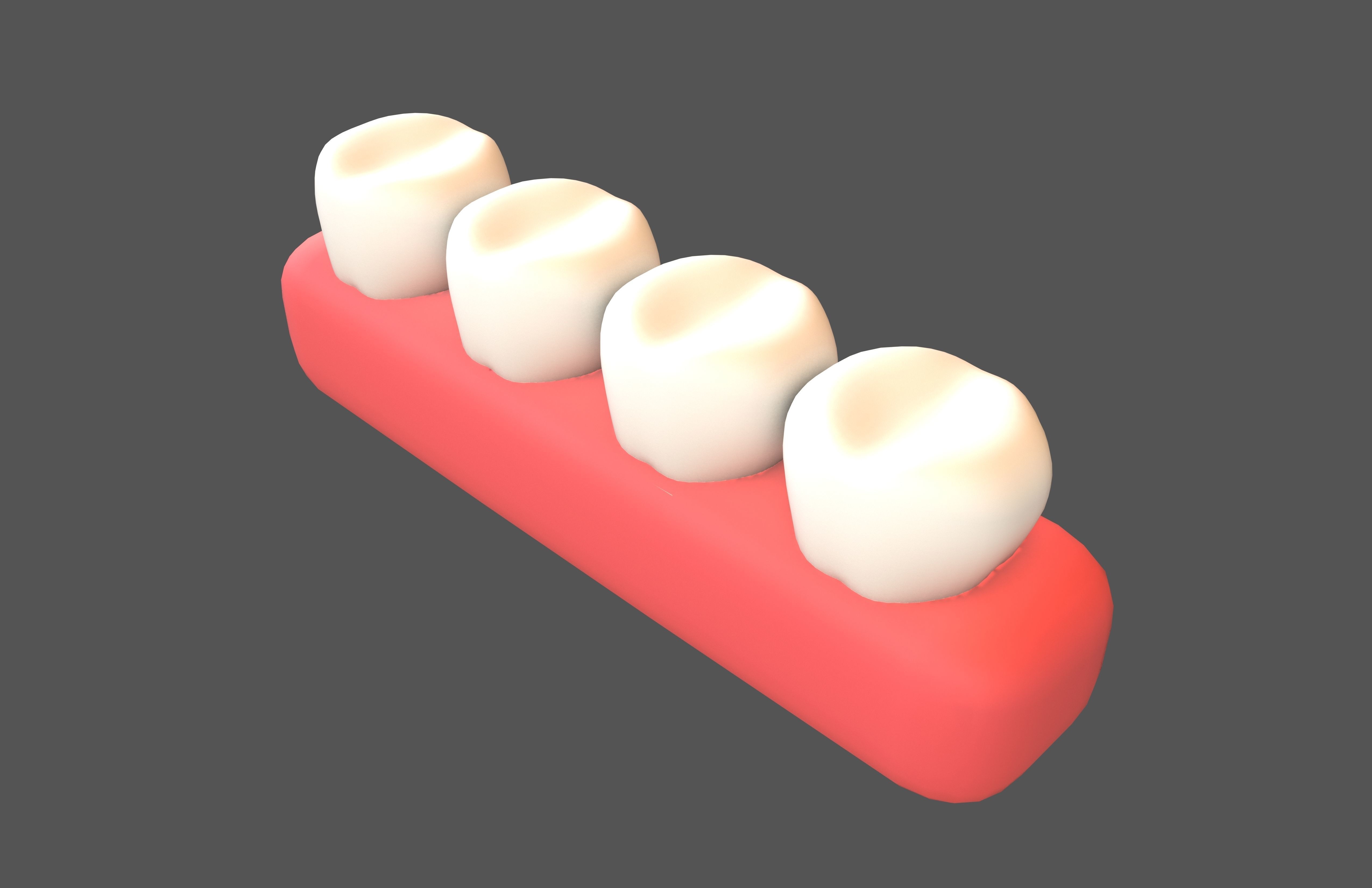 3D model Tooth With Gums Emoji v2 001 VR / AR / low-poly | CGTrader
