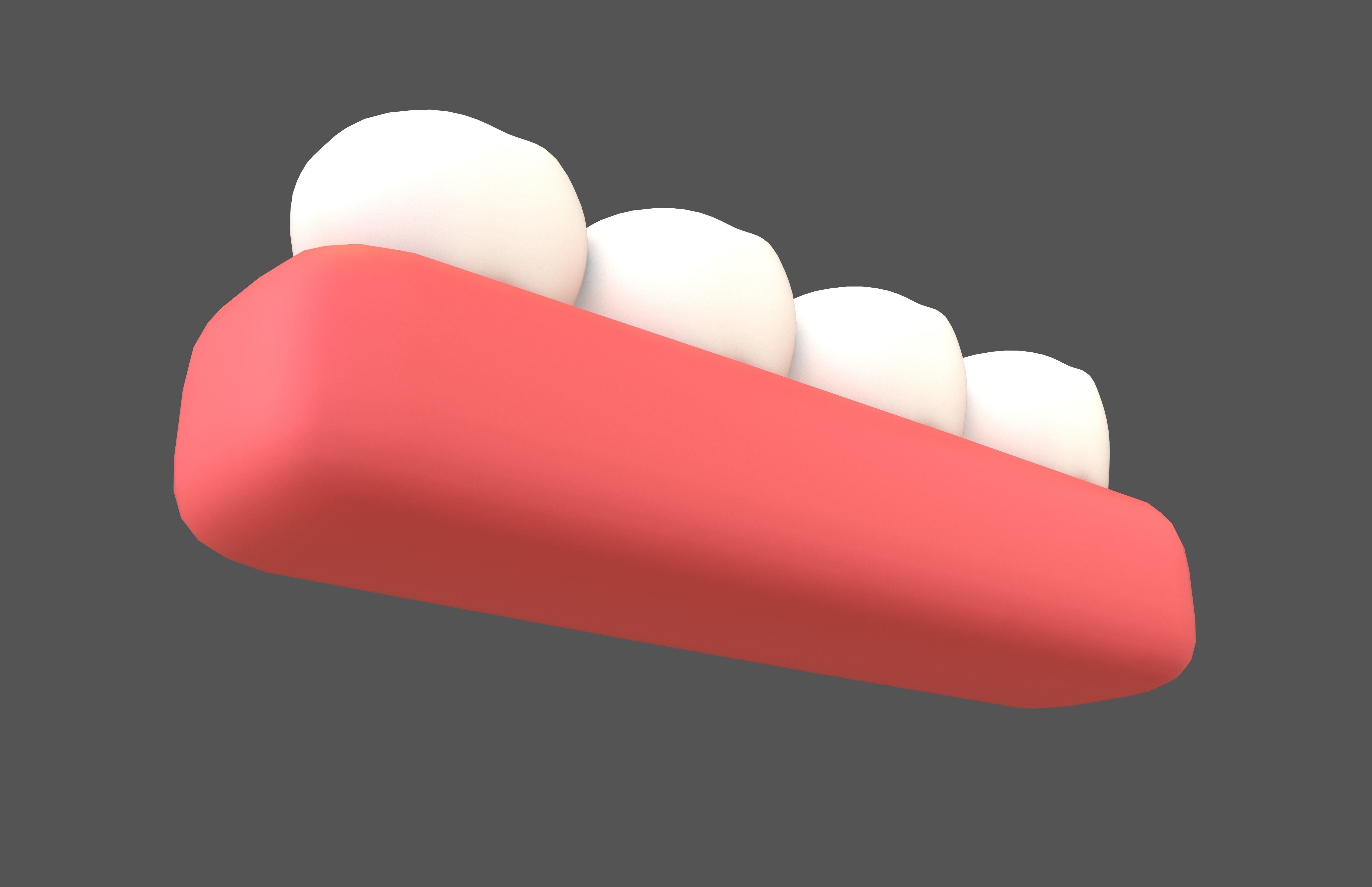 3D model Tooth With Gums Emoji v2 001 VR / AR / low-poly | CGTrader
