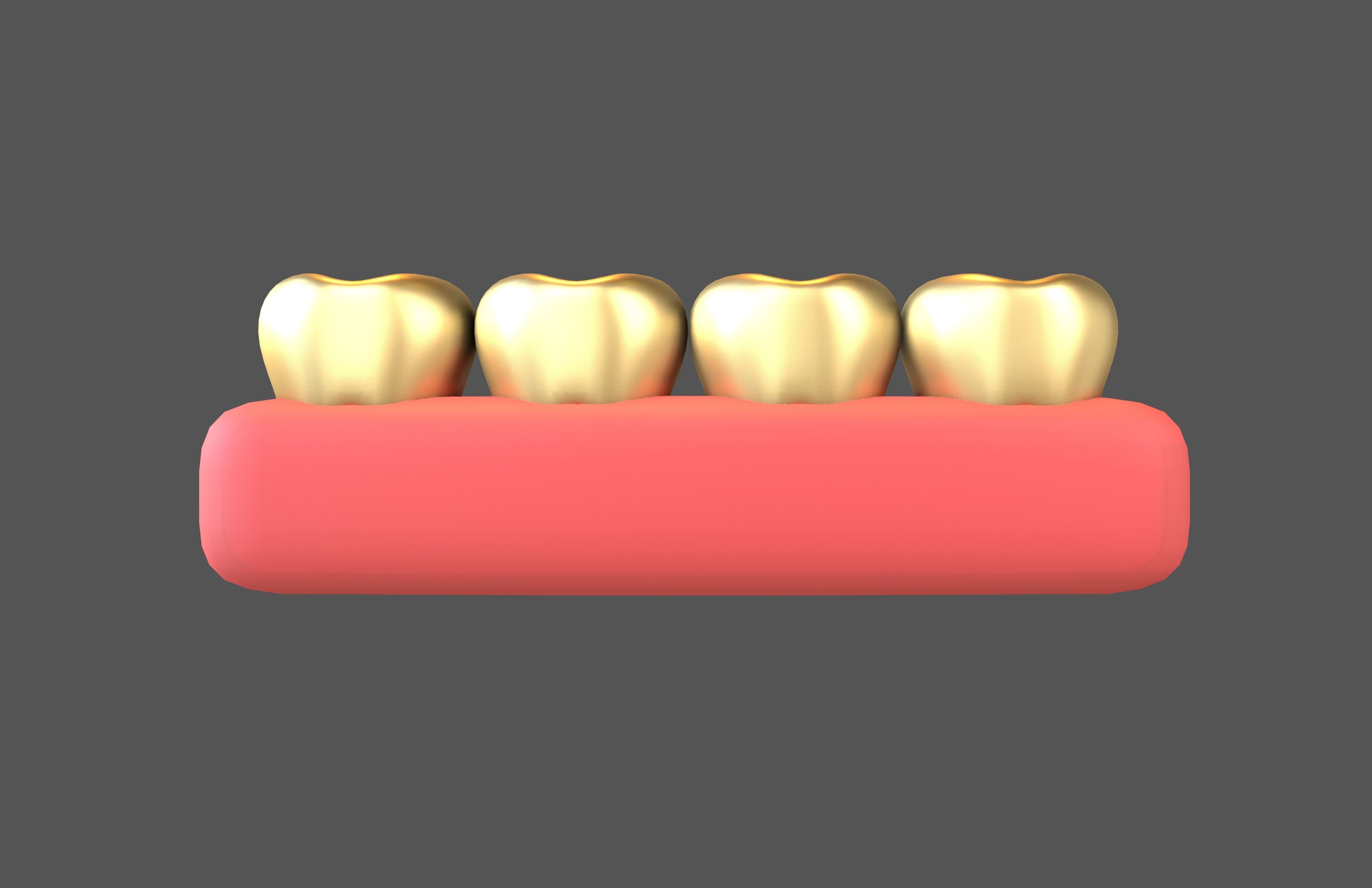3D model Tooth With Gums Emoji v2 005 VR / AR / low-poly | CGTrader