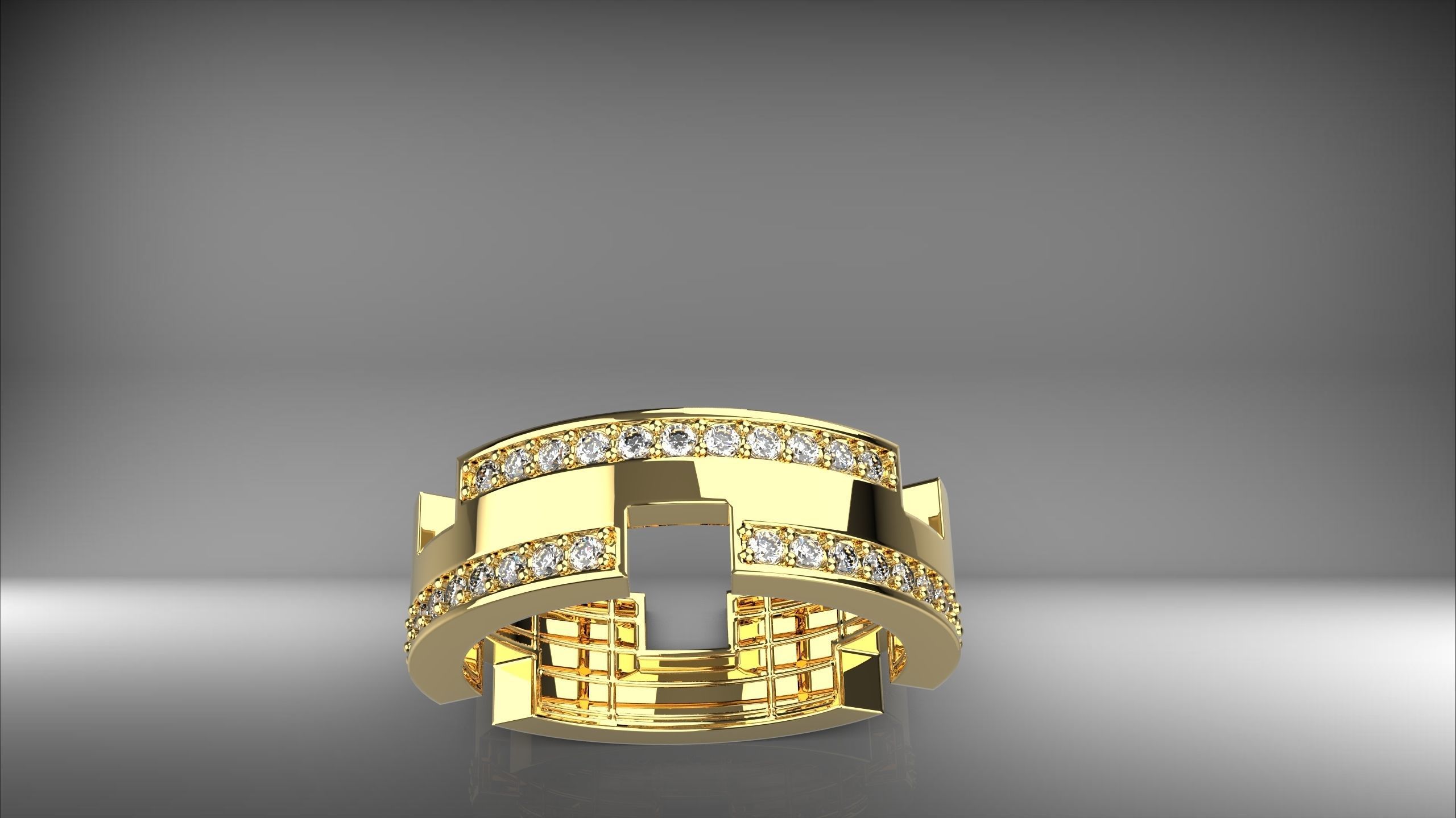 Thick Versace Pattern Ring 3D model 3D printable | CGTrader