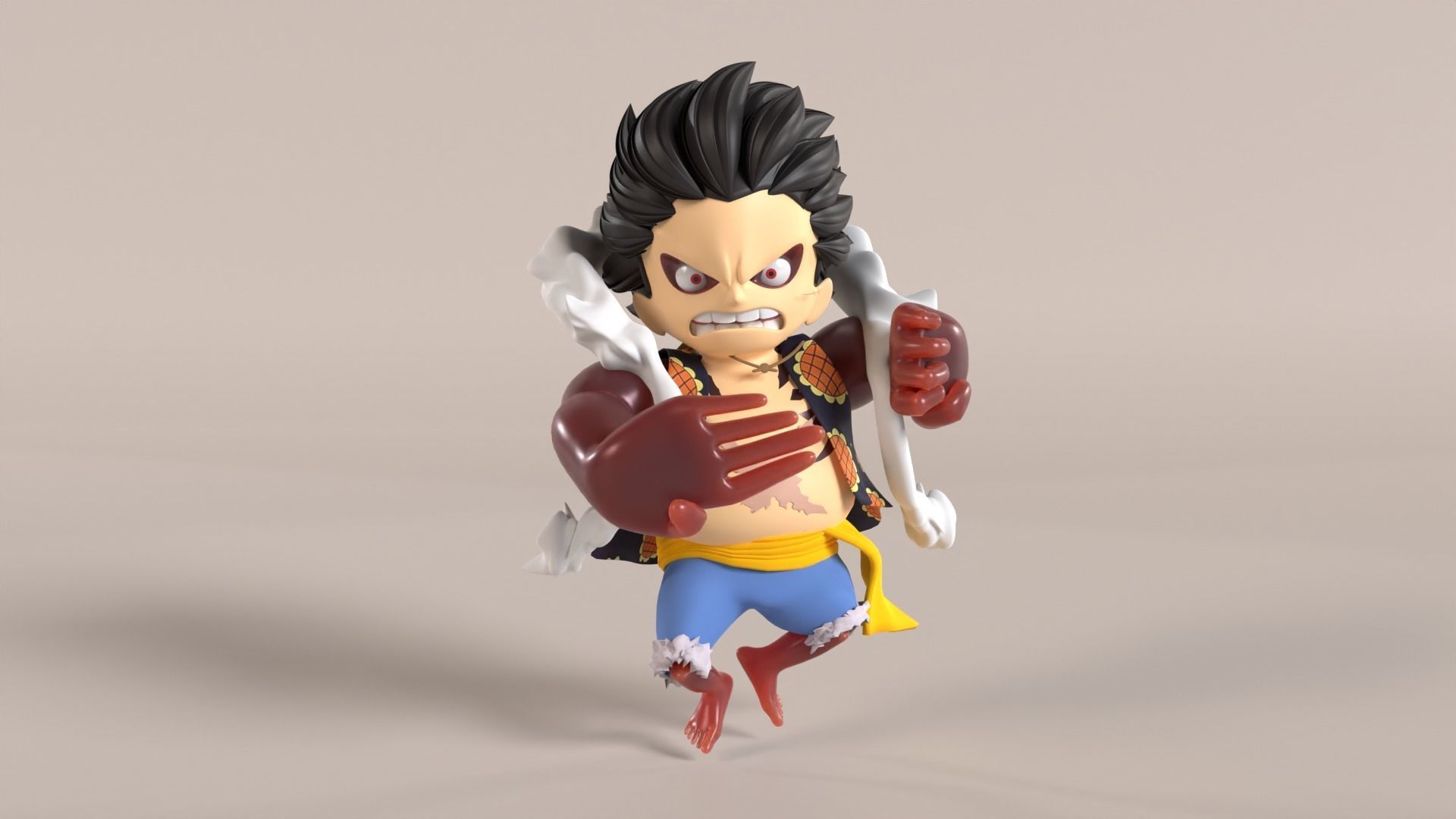 Luffy Gear4 SD - One Piece 3D model rigged | CGTrader