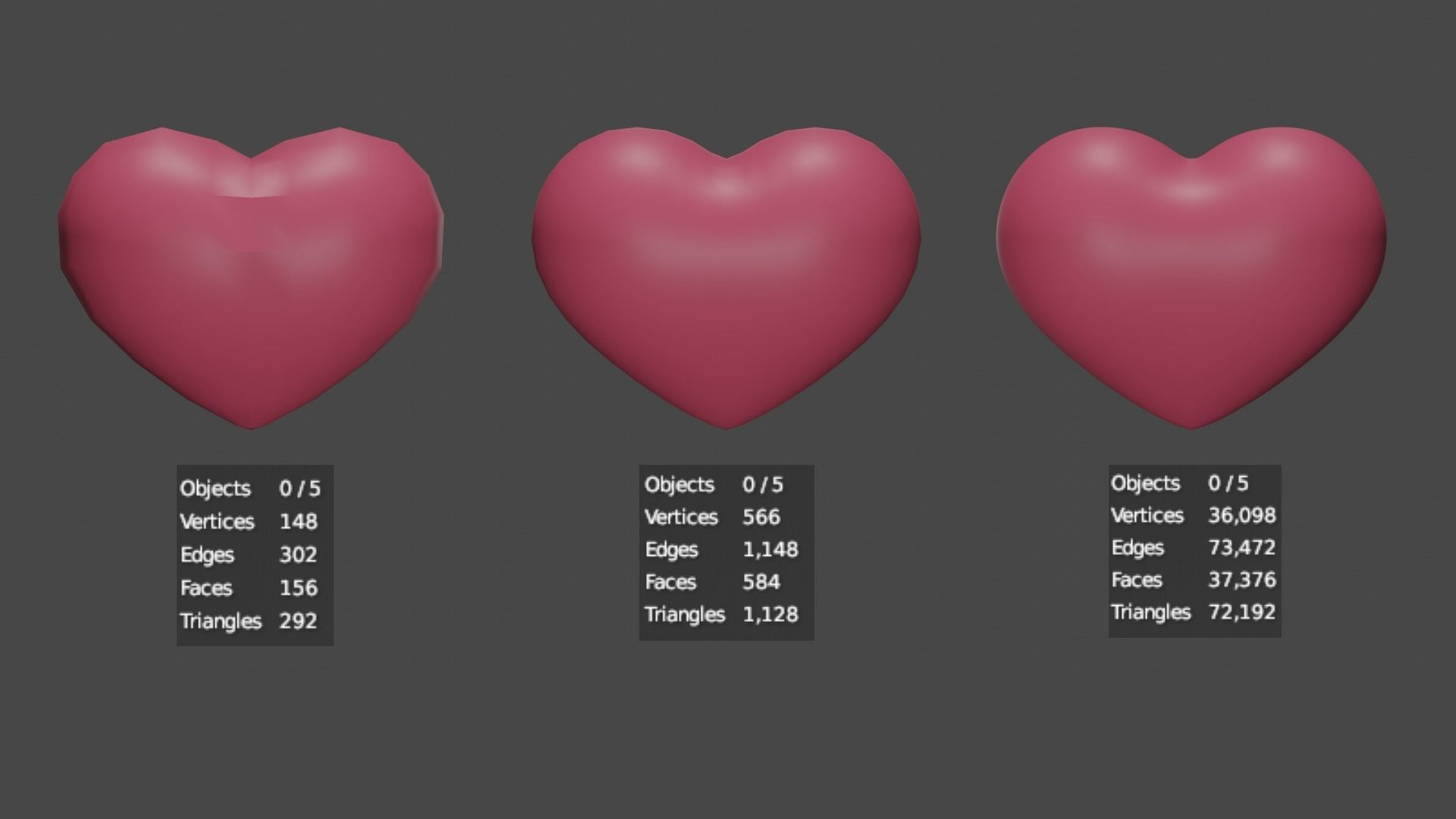 3D model Hearts Set 1 - Animated Particle System Included VR / AR / low ...
