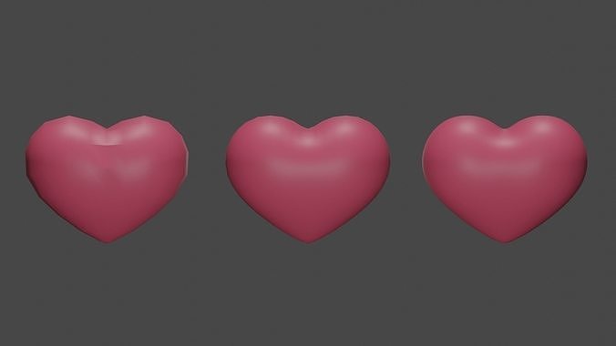 3D model Hearts Set 1 - Animated Particle System Included VR / AR / low ...