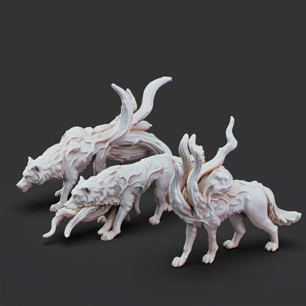 Corrupted Wolves - 3D Printable TTRPG - PRESUPPORTED - 32mm 3D model 3D ...