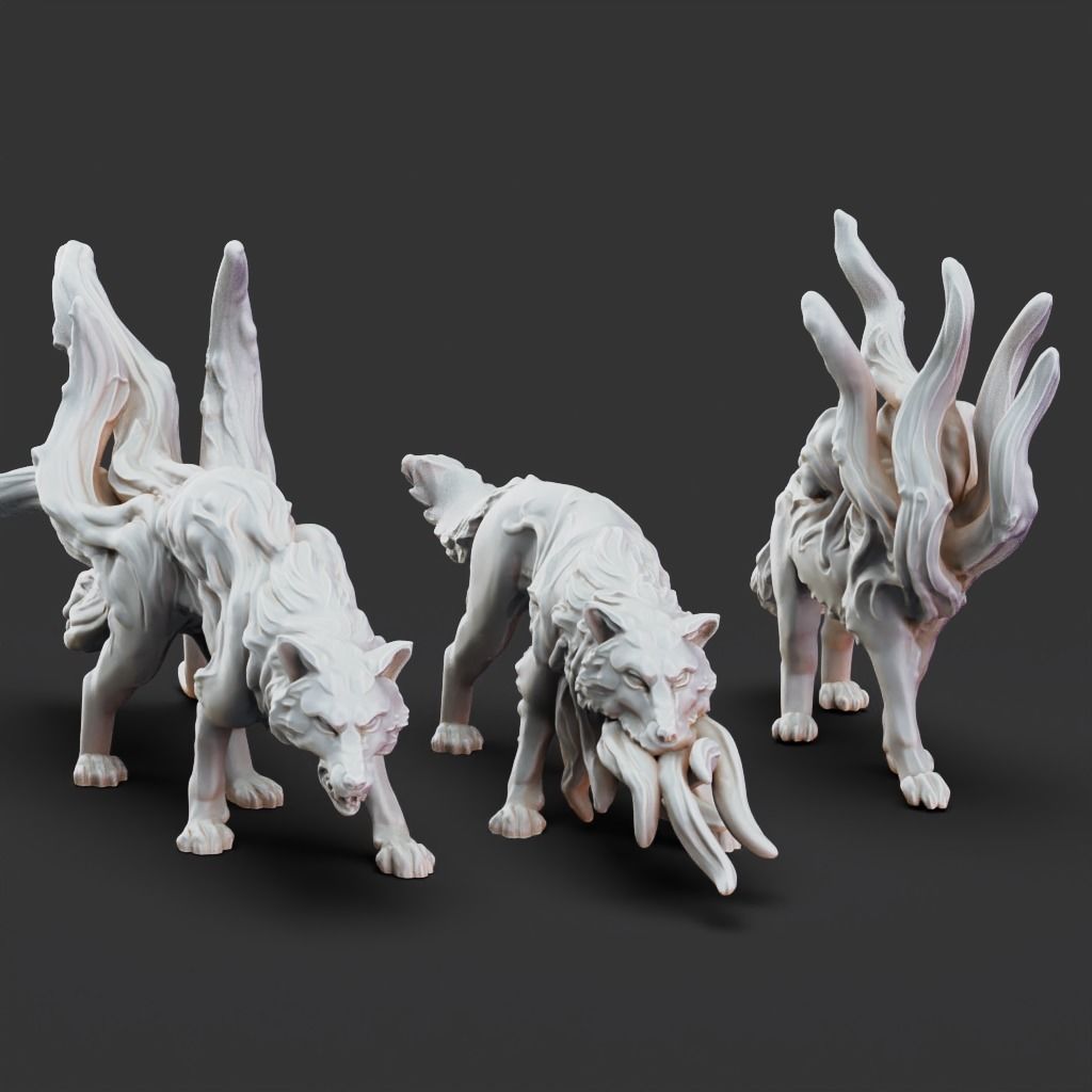 Corrupted Wolves - 3D Printable TTRPG - PRESUPPORTED - 32mm 3D model 3D ...