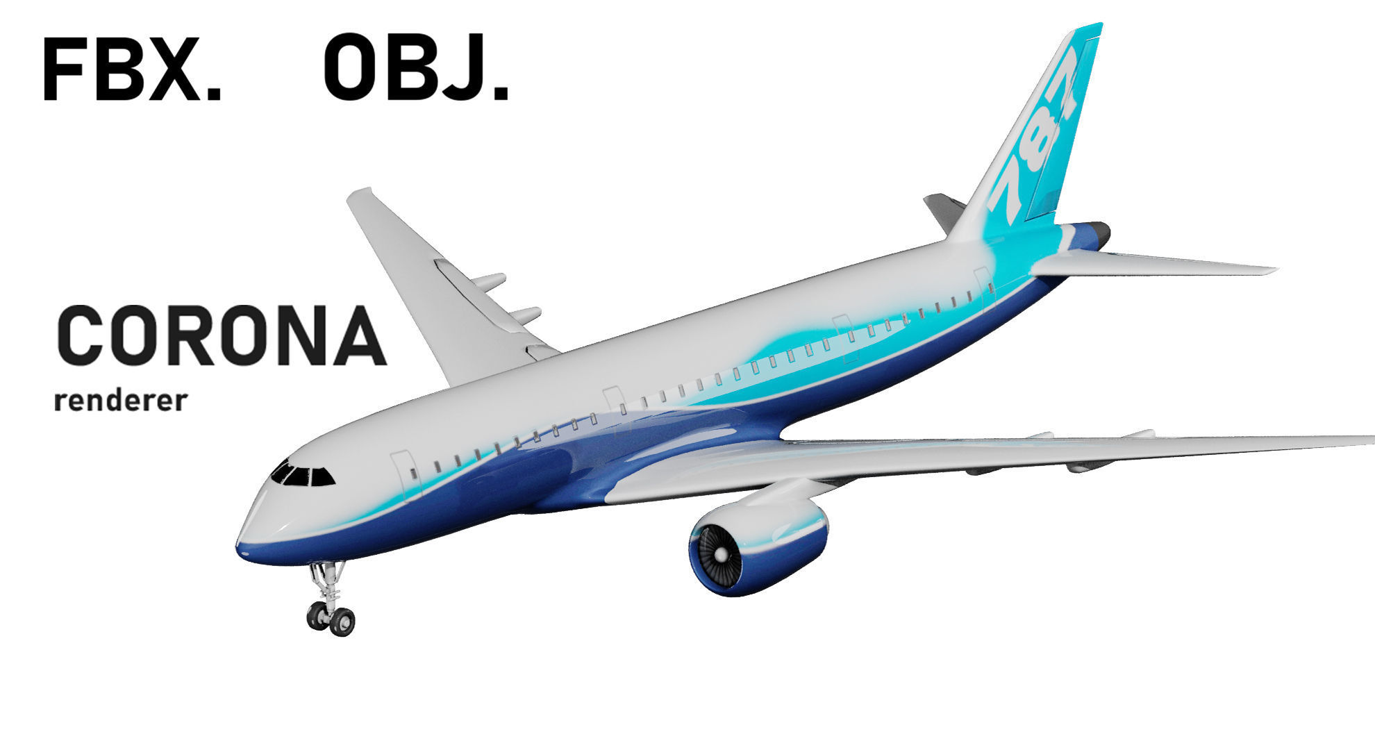 3D model High-Fidelity Boeing 3D Aircraft Model VR / AR / low-poly ...