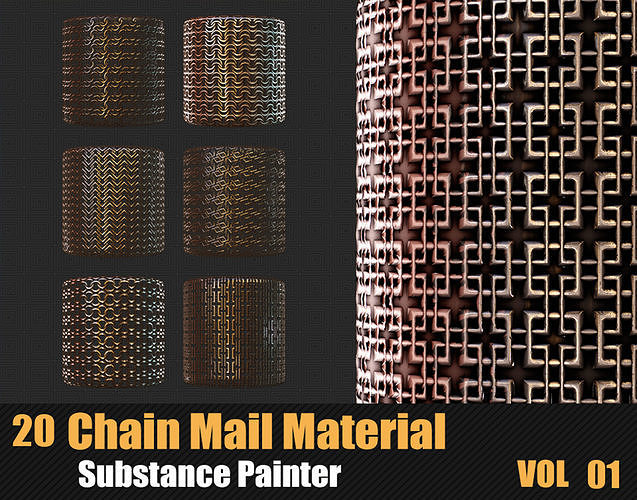 20 Chain Mail Materials In Substance Painter Texture | CGTrader