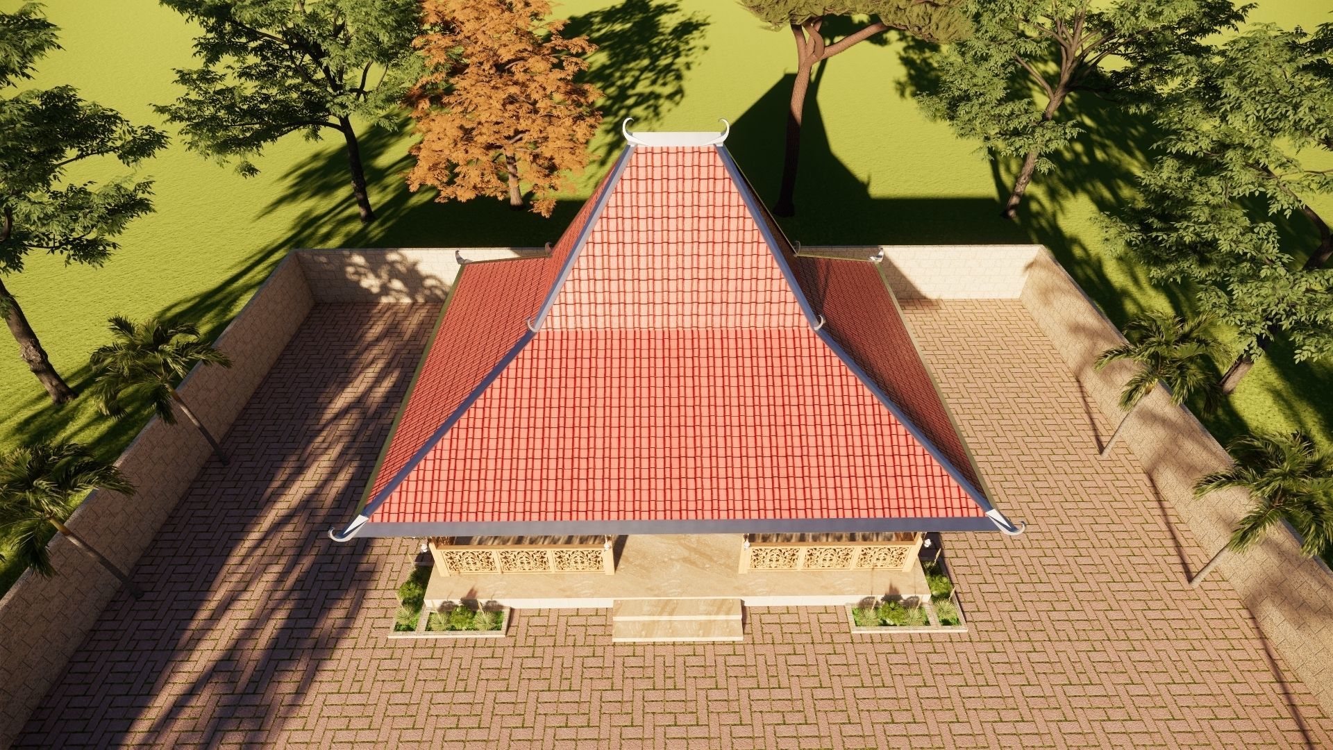 3D model Joglo Javanese Traditional Wood House Design VR / AR / low ...