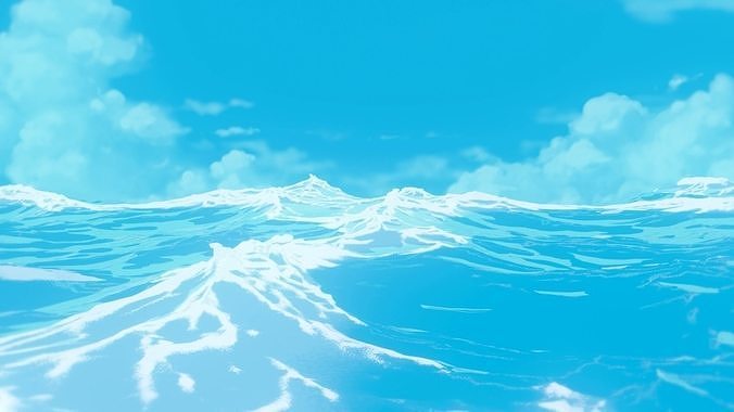 Texture Ocean Anime Style Blender 3D VR / AR / low-poly | CGTrader