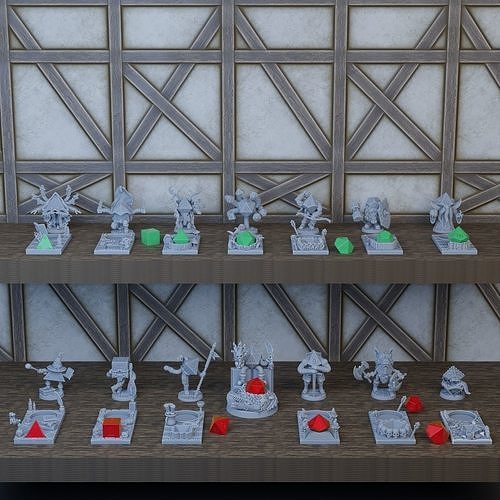Dice Keepers - 14 miniature and polyhedral dice stand 3D model 3D ...