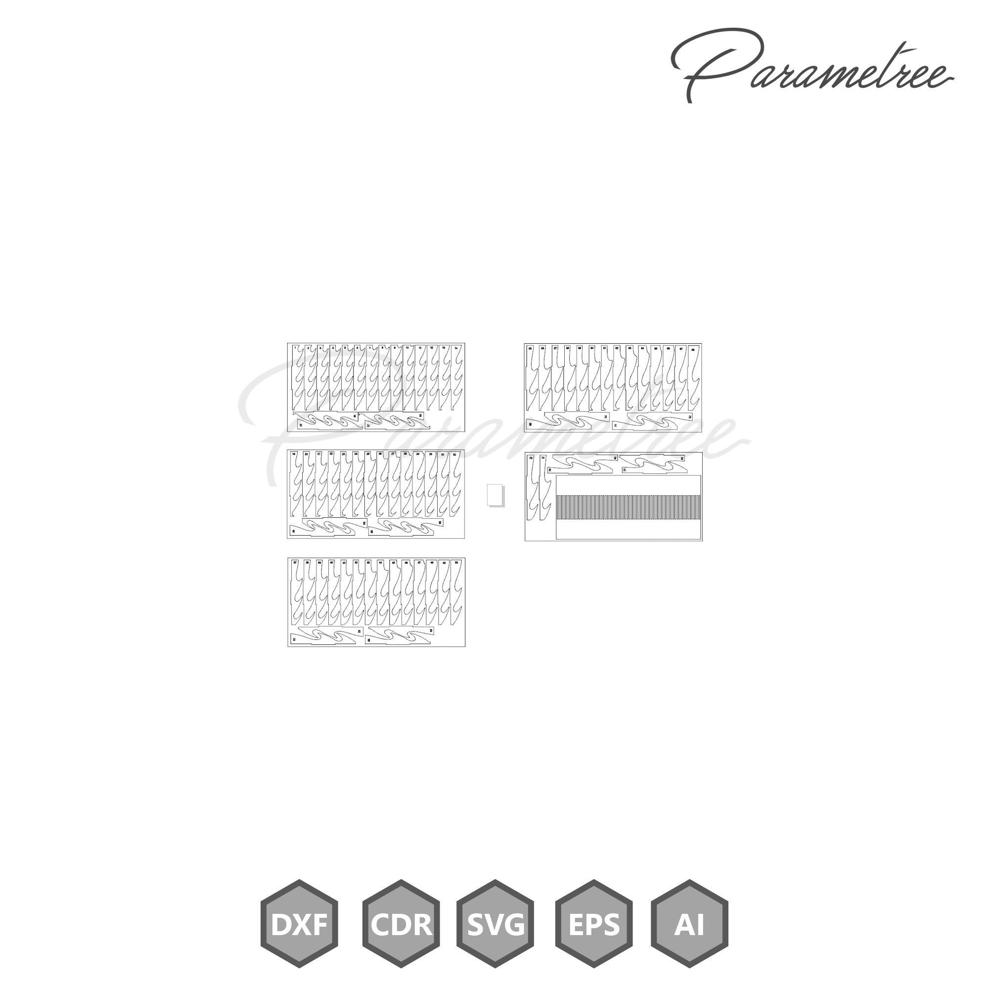 Parametric wall panel SWAY Parametric DXF Files Digital Download 3D ...