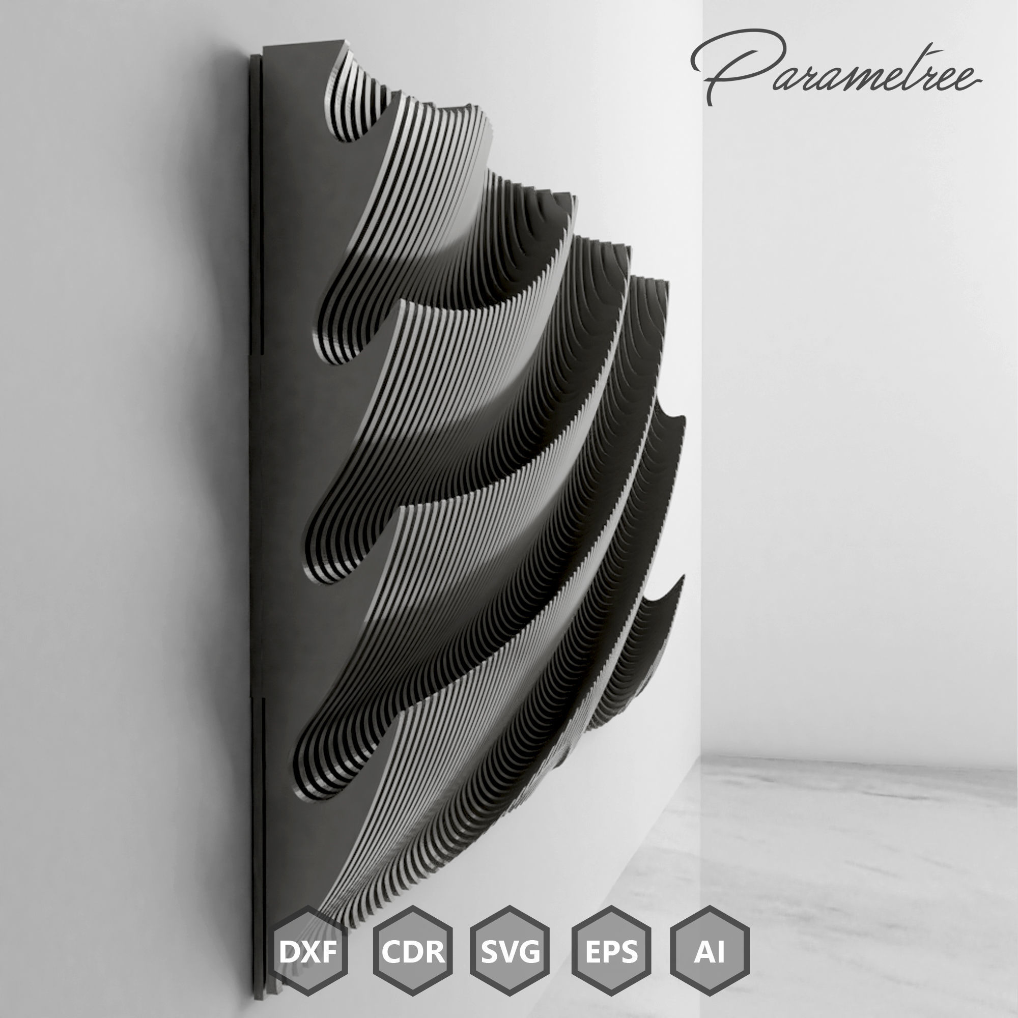 Parametric wall panel SWAY Parametric DXF Files Digital Download 3D ...
