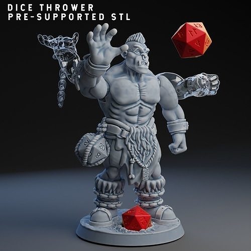 Dice Thrower - Dynamic Large Miniature 3D model 3D printable | CGTrader