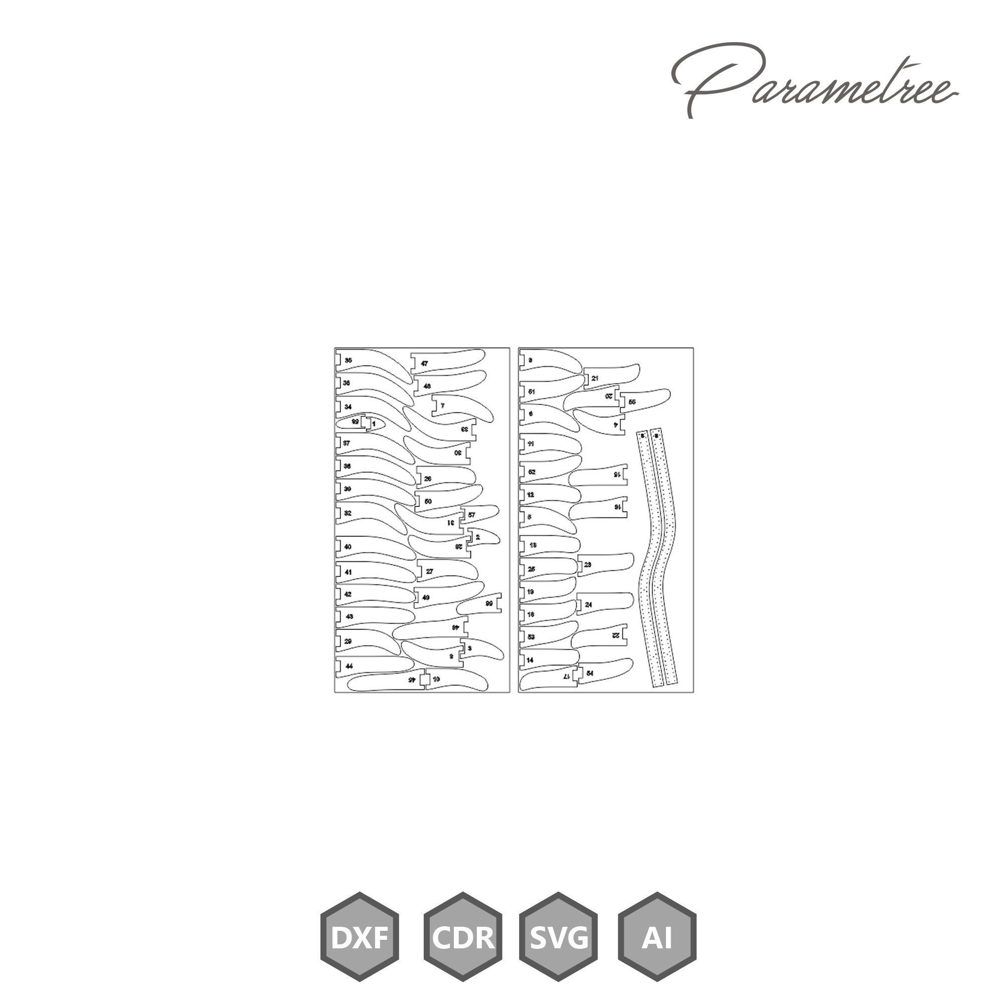 Parametric shelf 1 Design DXF file digital download 3D model | CGTrader