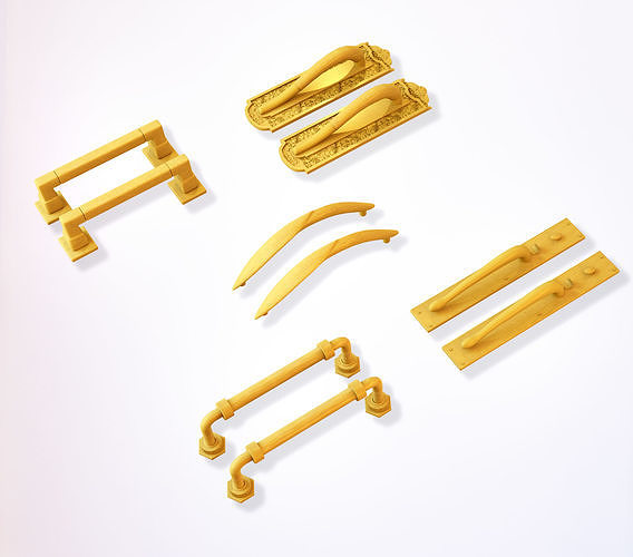 5 BRASS MAINE DOOR HANDEL 3D model | CGTrader