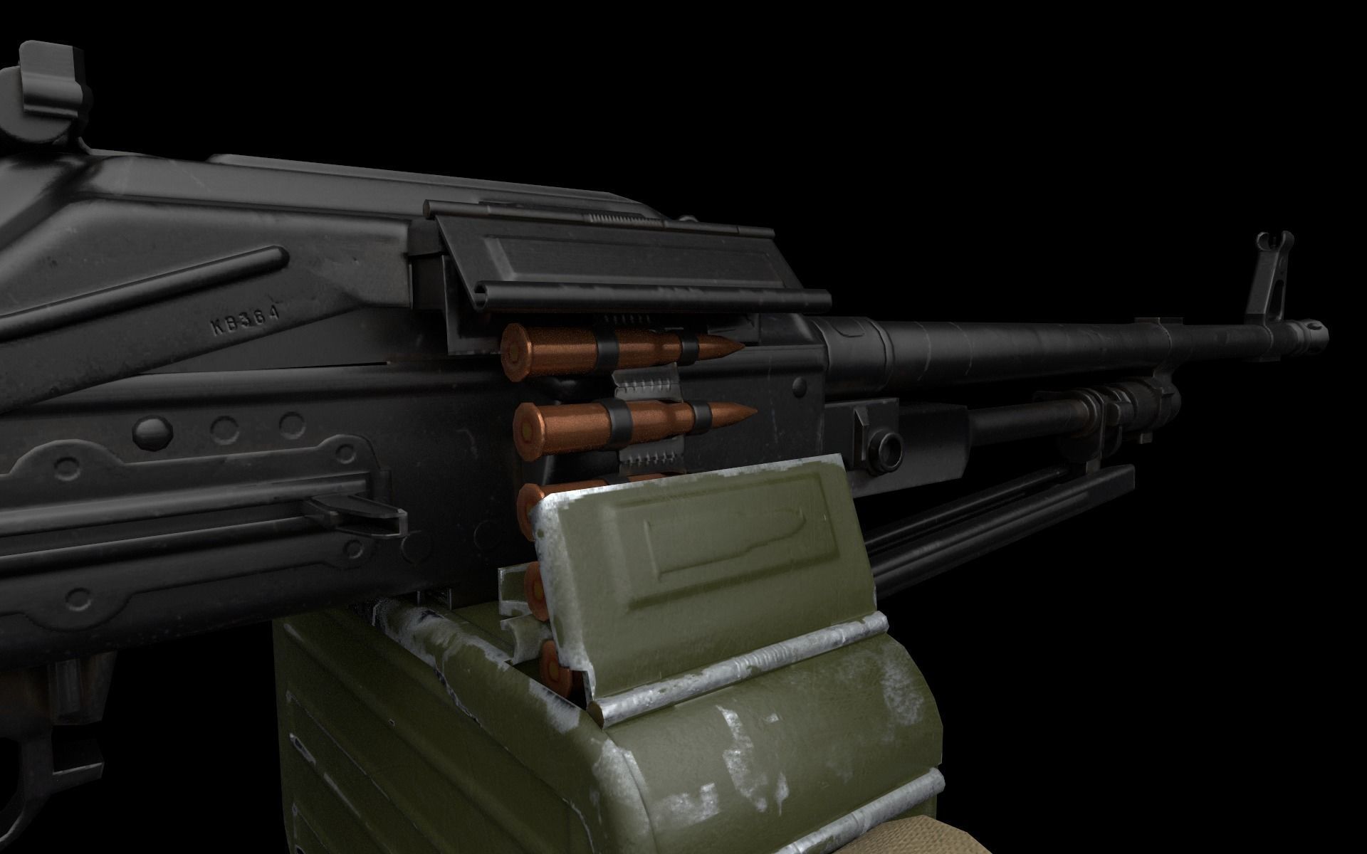 3D model PKM light machine gun VR / AR / low-poly | CGTrader