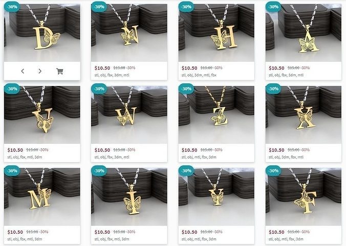 26 -Pendant 3dm ABC Butterfly 3D Model Collection 3D printable | CGTrader