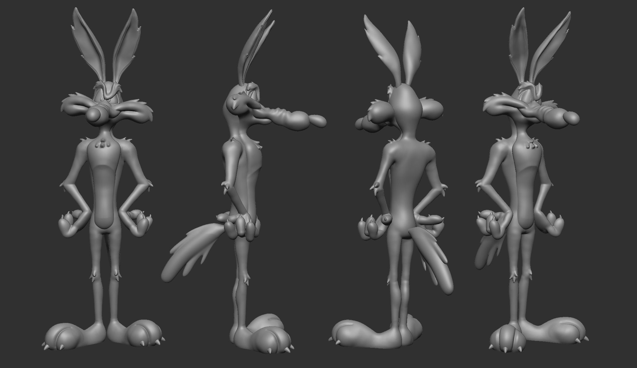 Wile E Coyote 3D model 3D printable | CGTrader