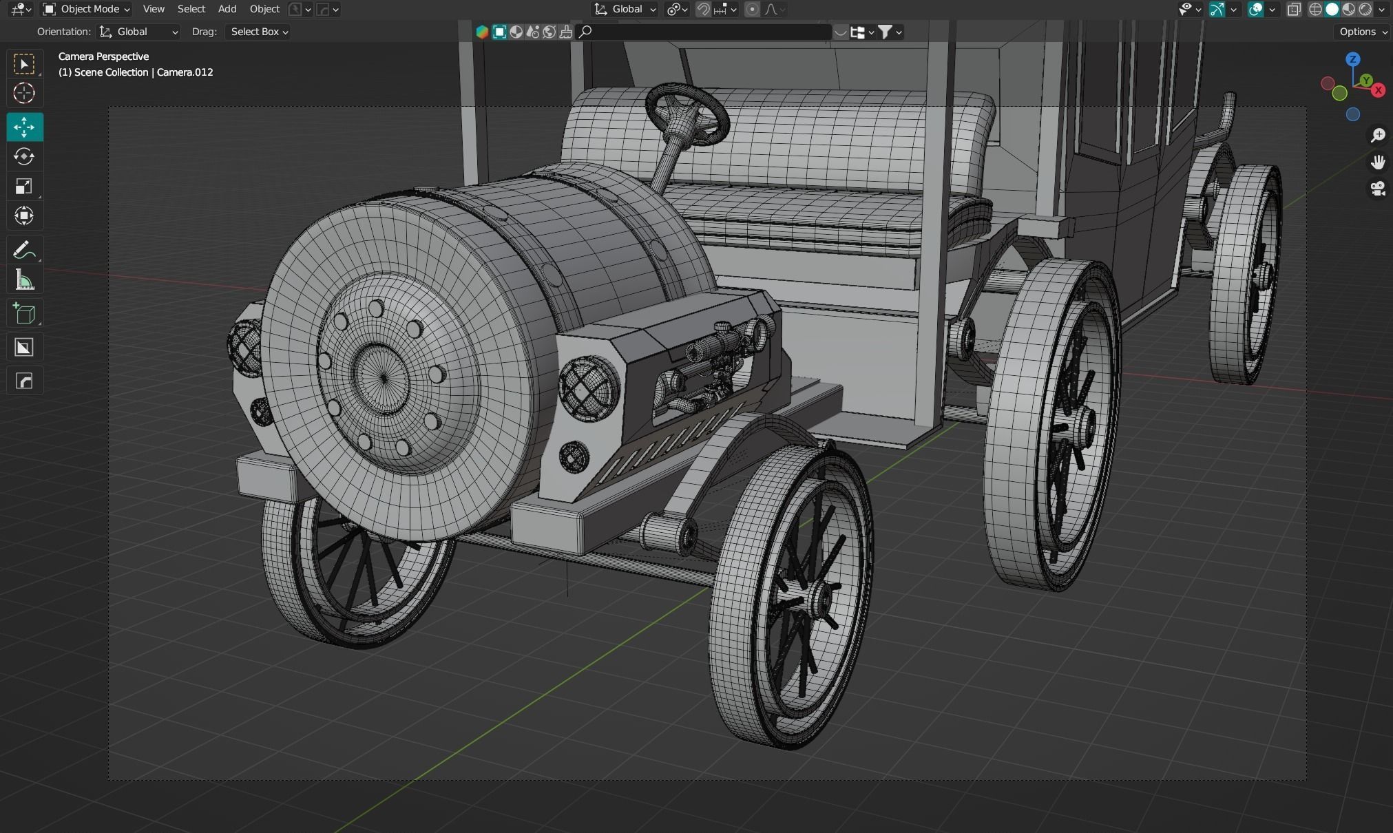 3D model Steampunk Engine Old Medieval Carriage VR / AR / low-poly ...