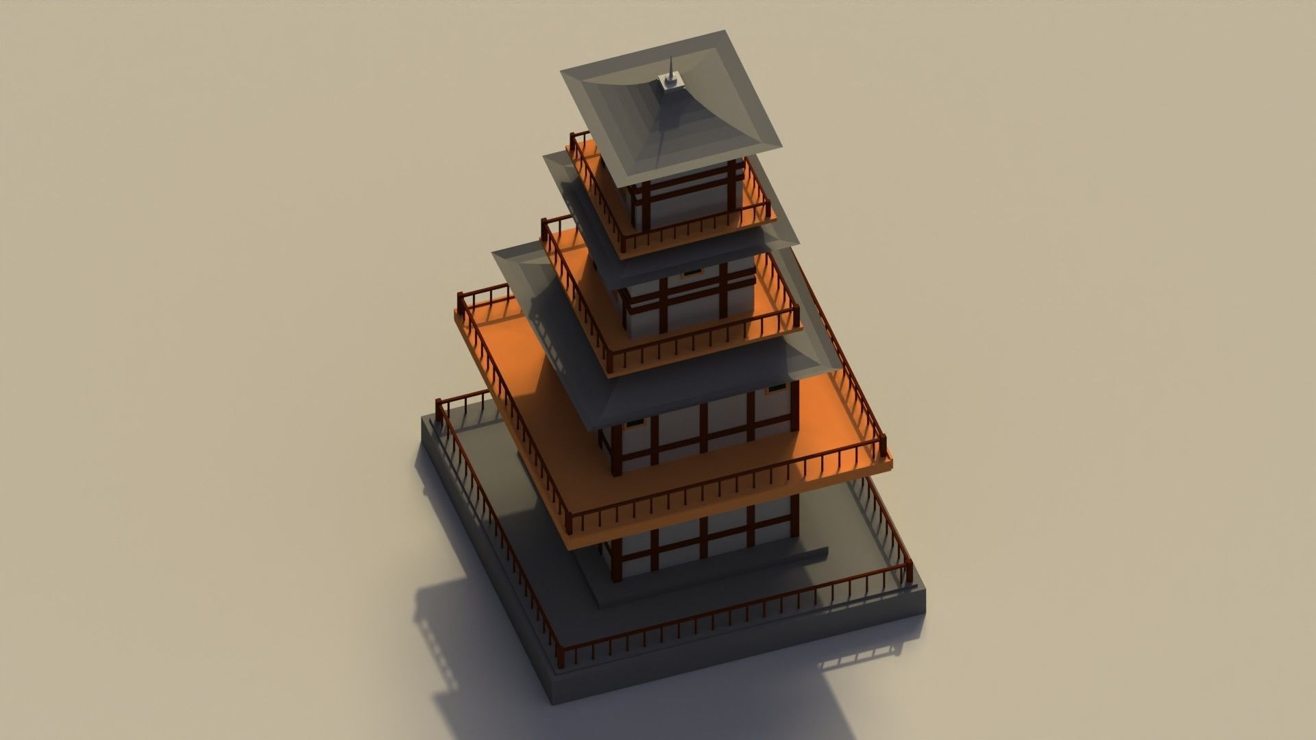 3D model Low Poly Japanese Pagoda VR / AR / low-poly | CGTrader