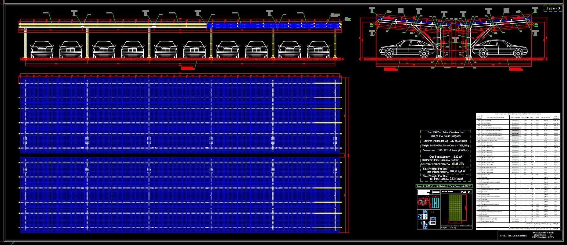 68 kWp Solar Carport Project Type 3 3D model | CGTrader