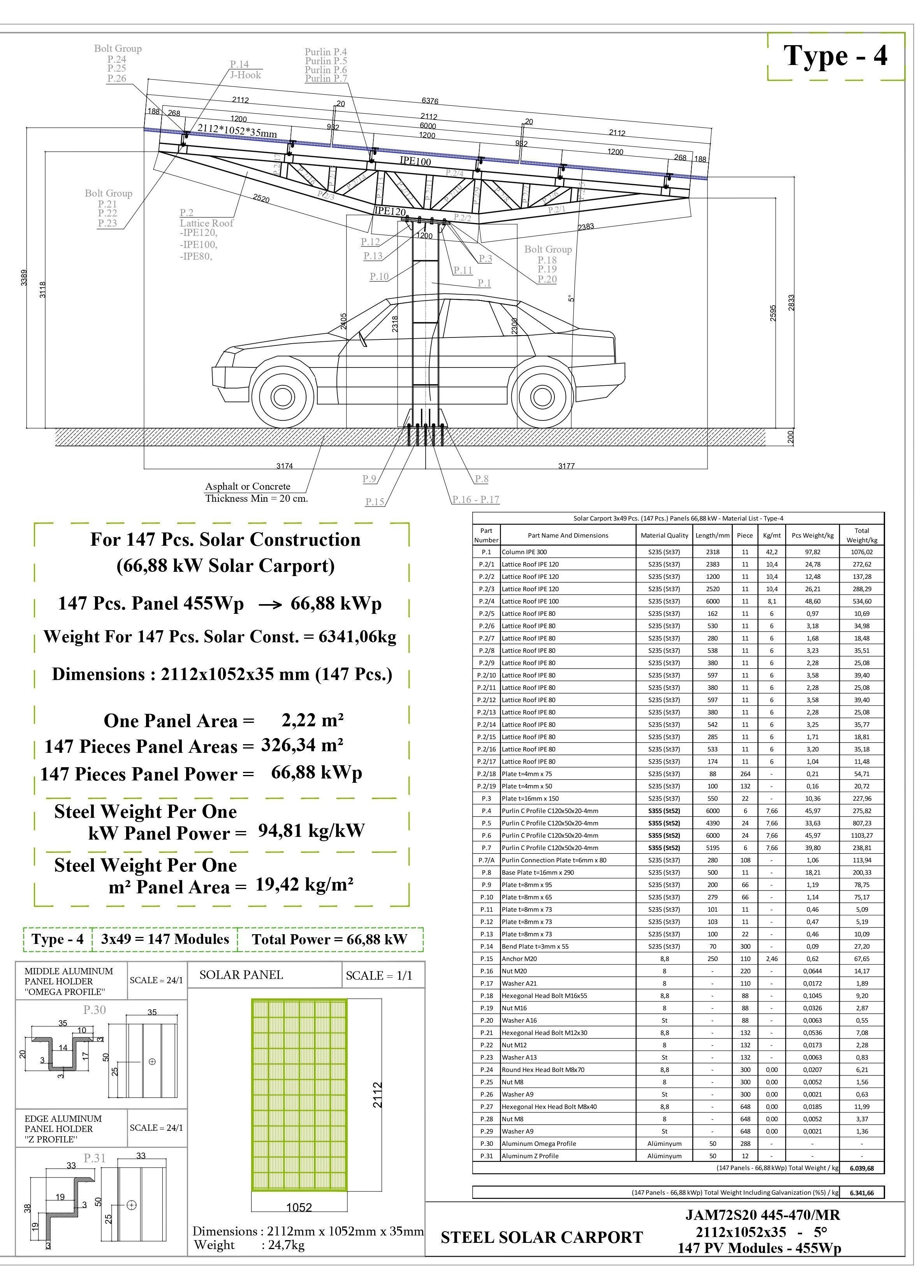 67 kWp Solar Carport Project Type 4 3D model | CGTrader