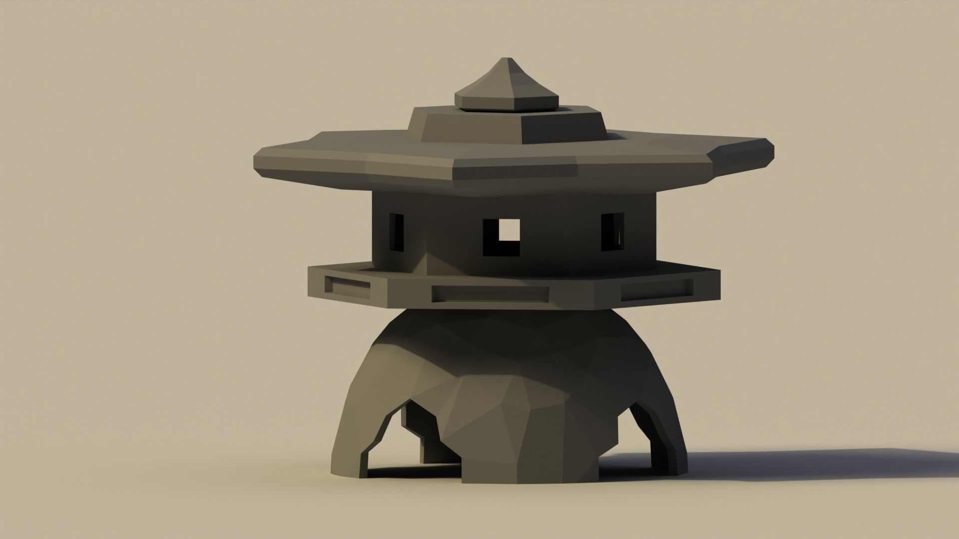 3D model Low Poly Japanese Toro VR / AR / low-poly | CGTrader
