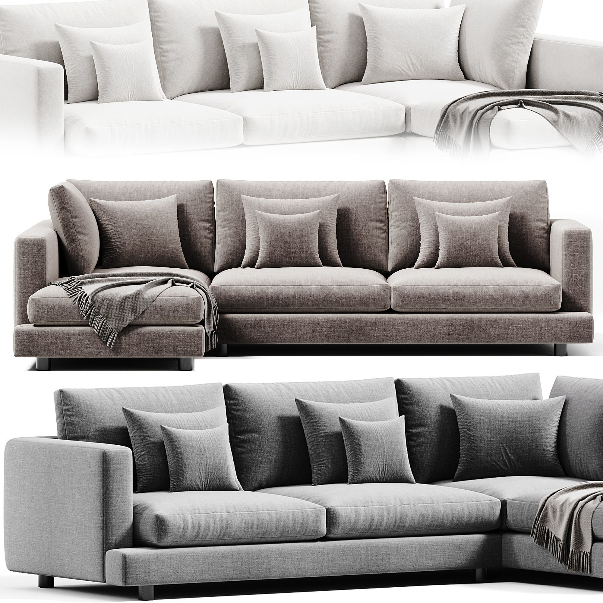 Long Island 05 Sofa By Flexform 3D model | CGTrader